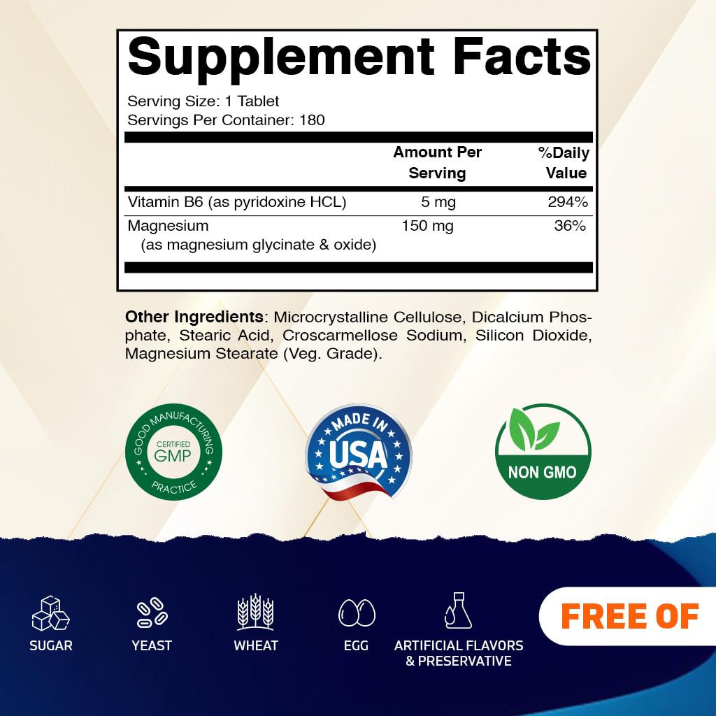 Vegetarian magnesium tablets with B6