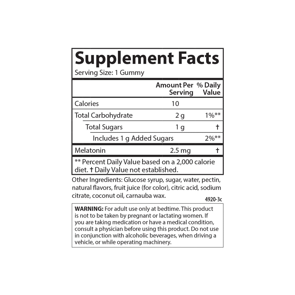 vegetarian melatonin gummies 2.5 mg