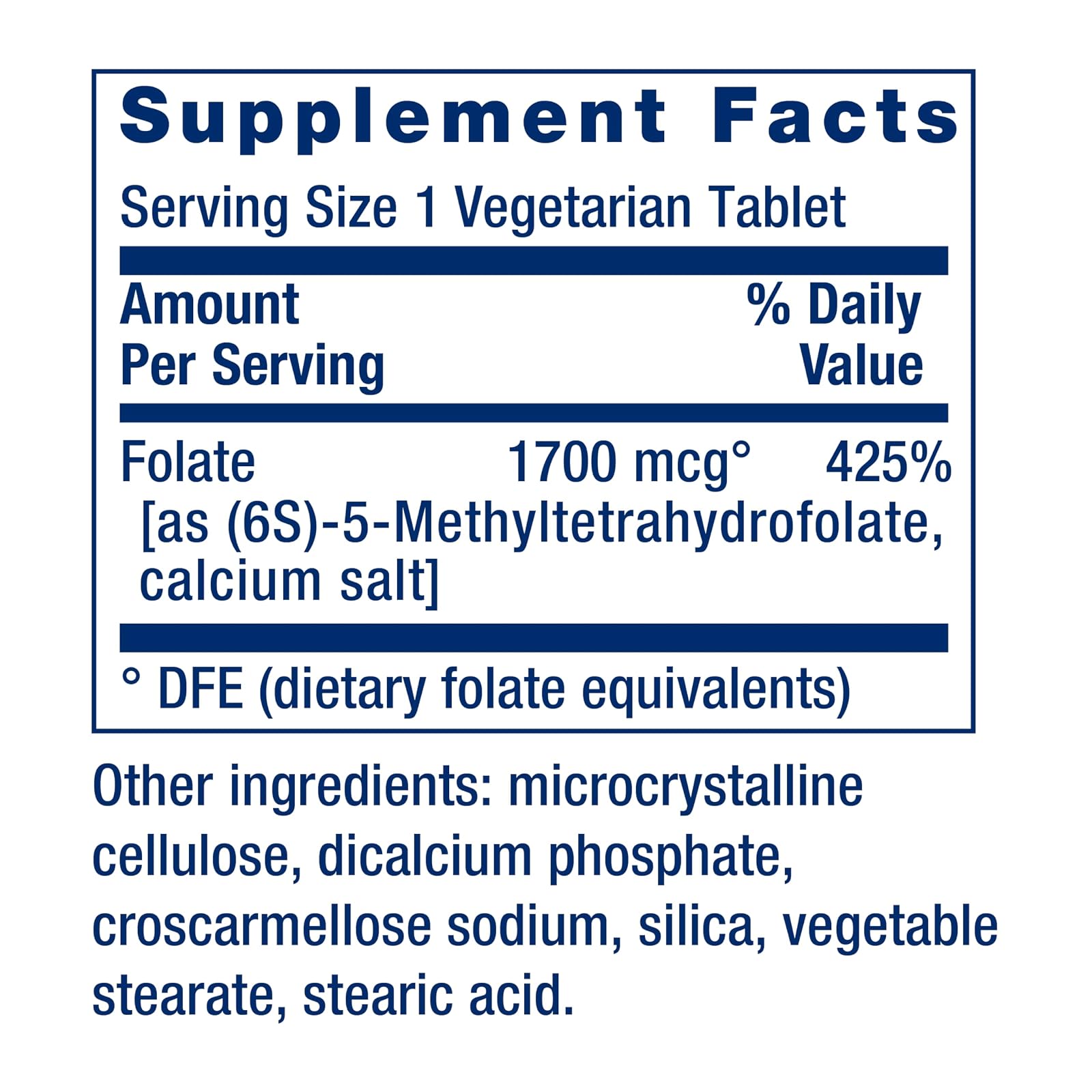 vegetarian methylfolate tablets