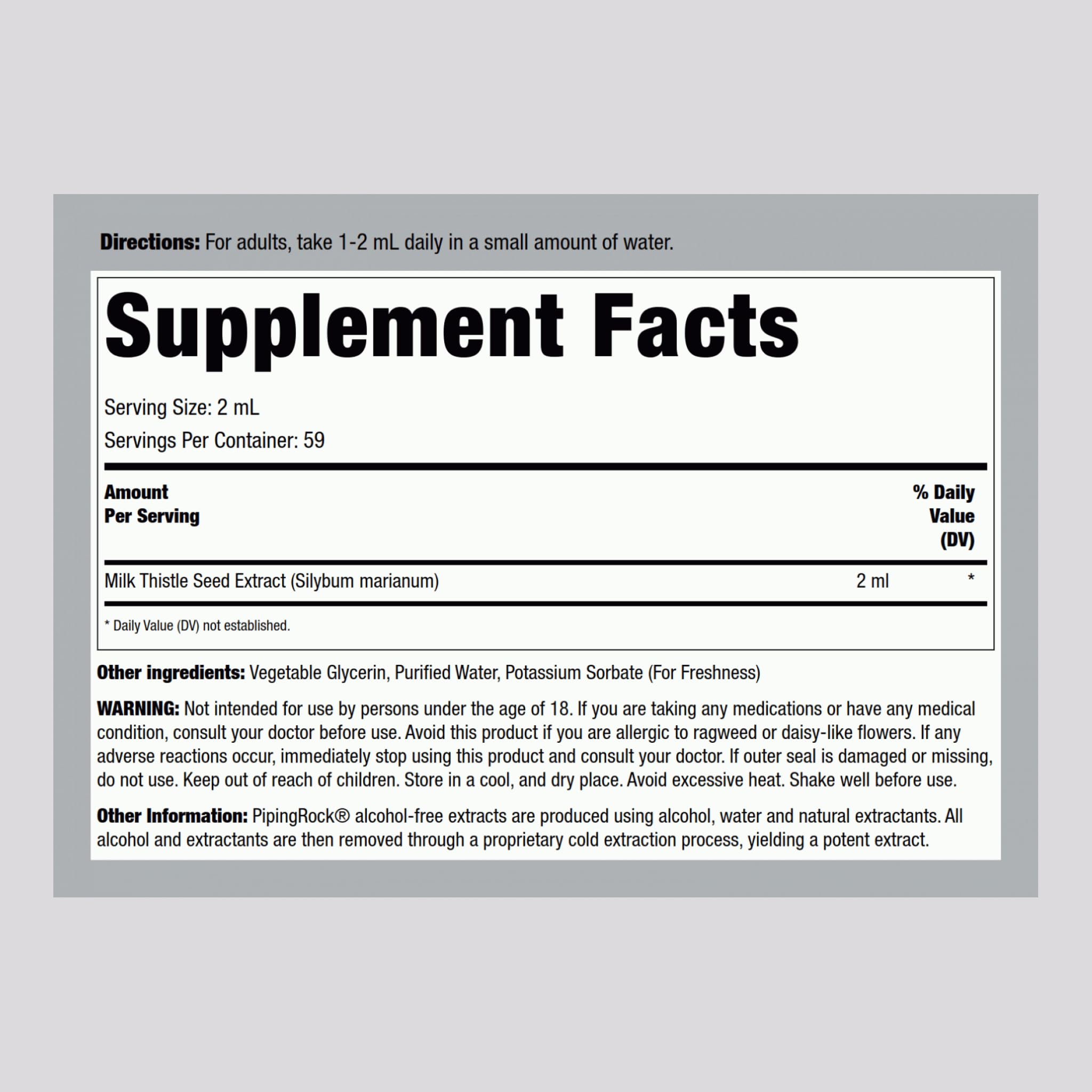 vegetarian milk thistle extract supplement