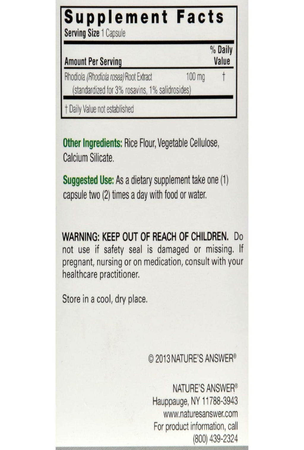 Vegetarian Rhodiola for stress relief