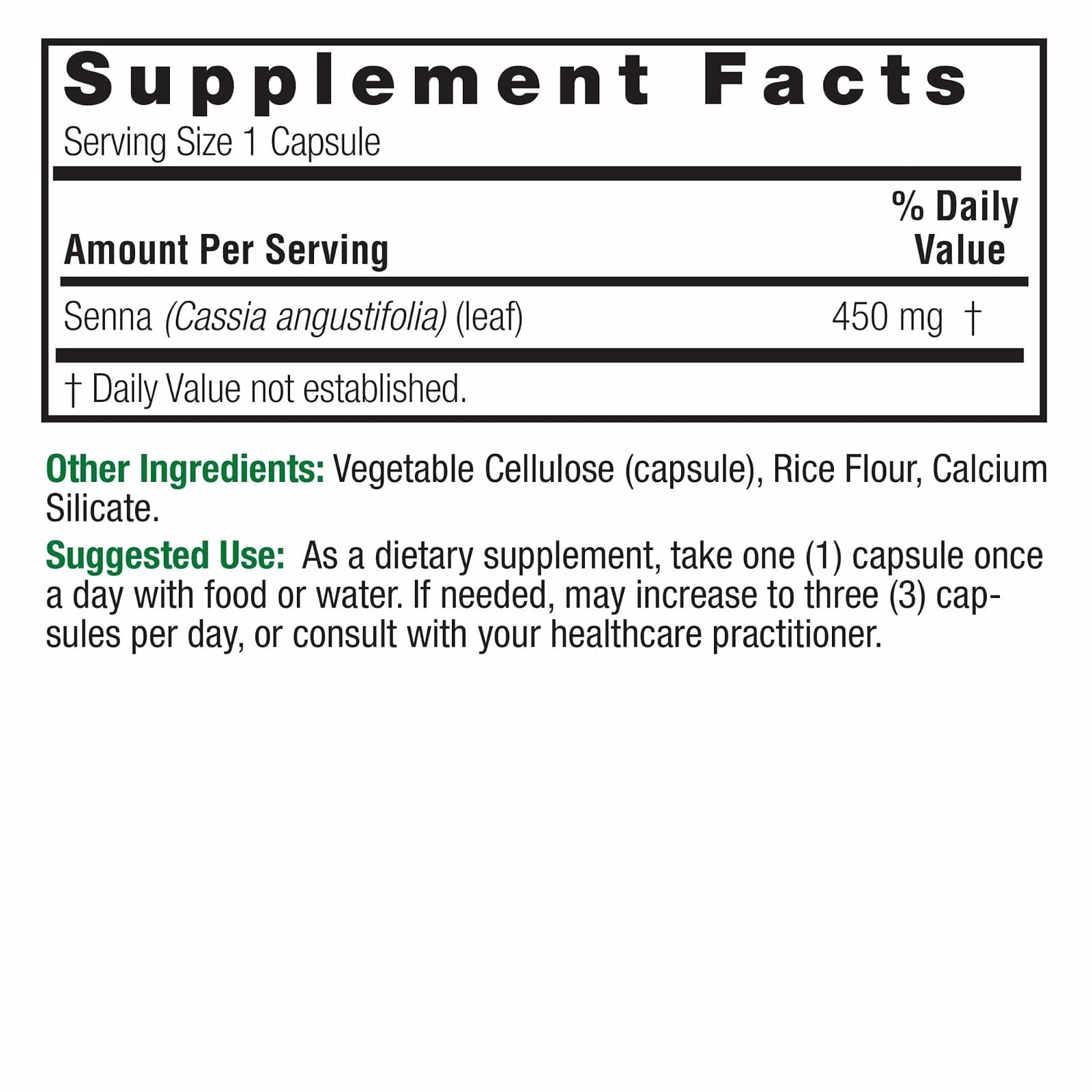 vegetarian senna leaf supplement