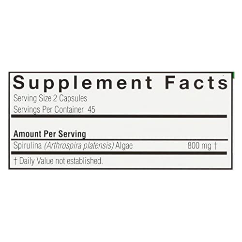 Vegetarian Spirulina capsules for energy