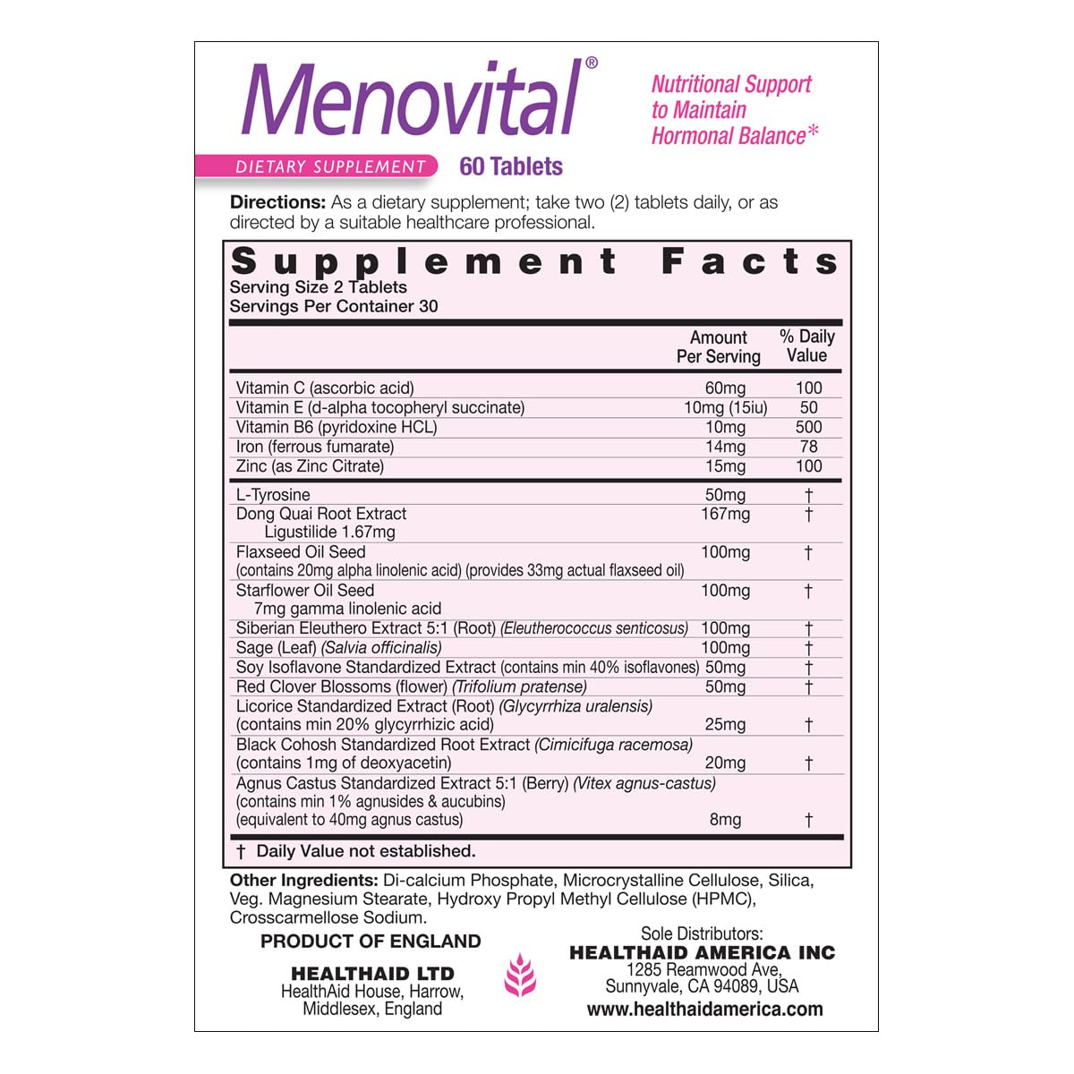 vegetarian tablets for menopause support
