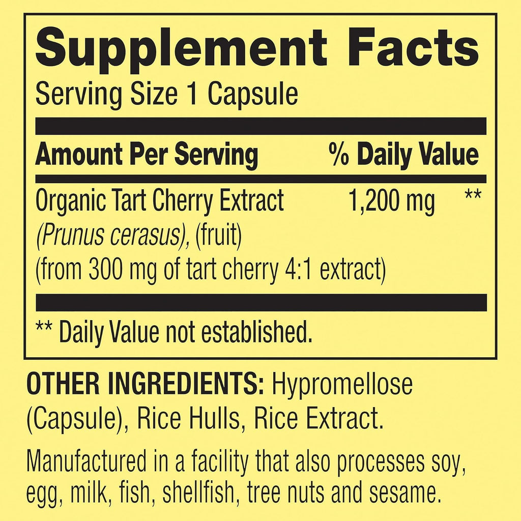 vegetarian tart cherry extract supplement