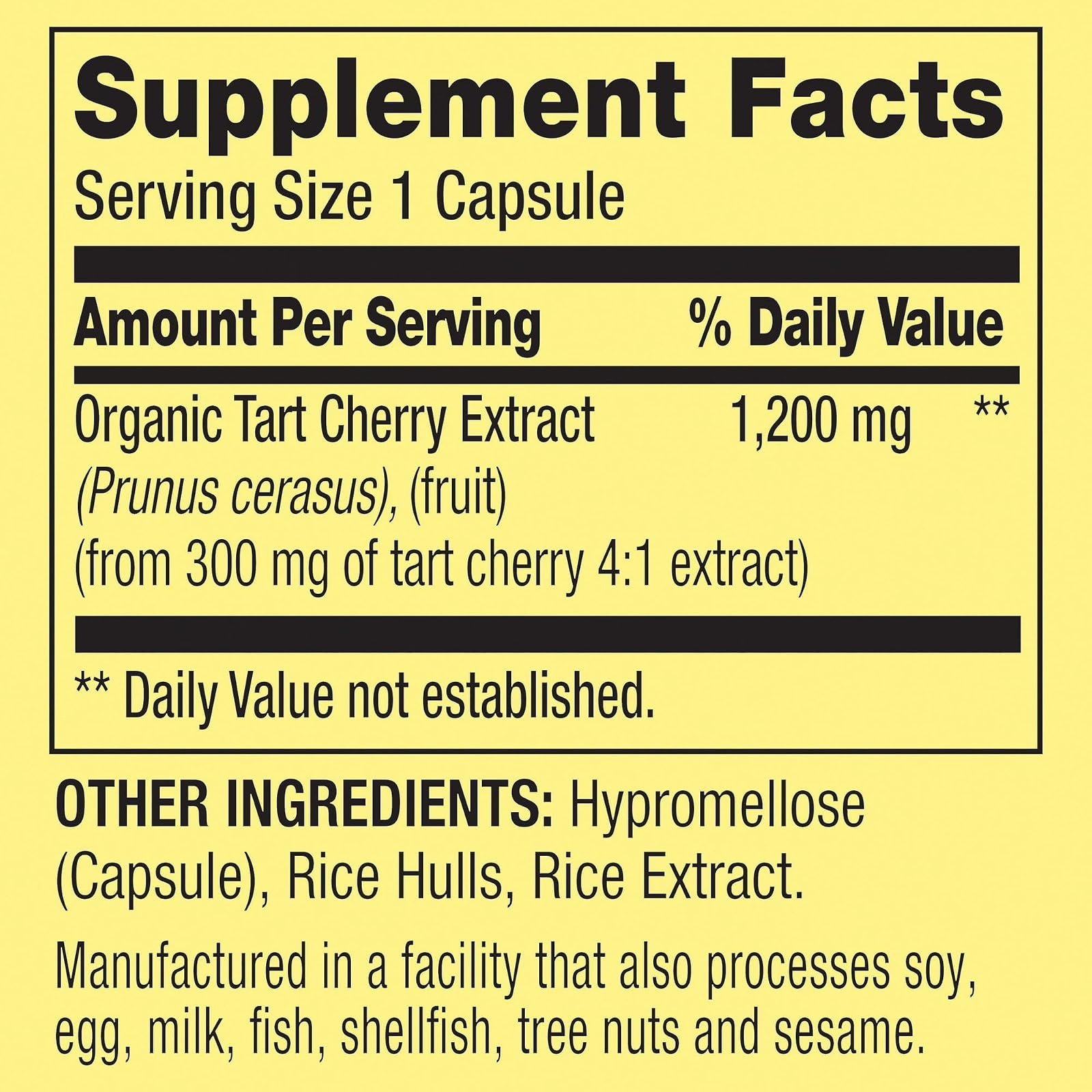 vegetarian tart cherry extract supplement