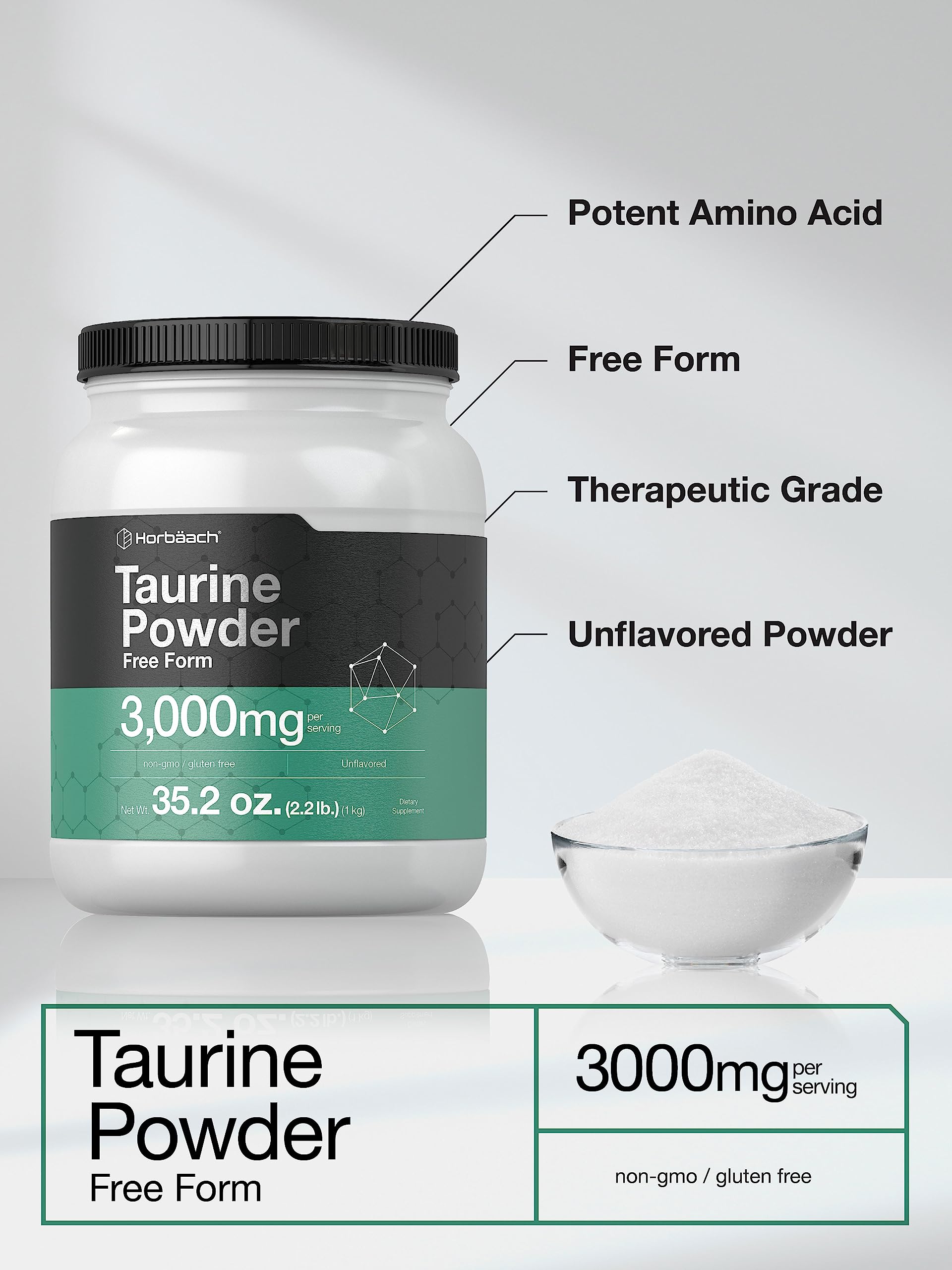 Vegetarian taurine powder for muscle support