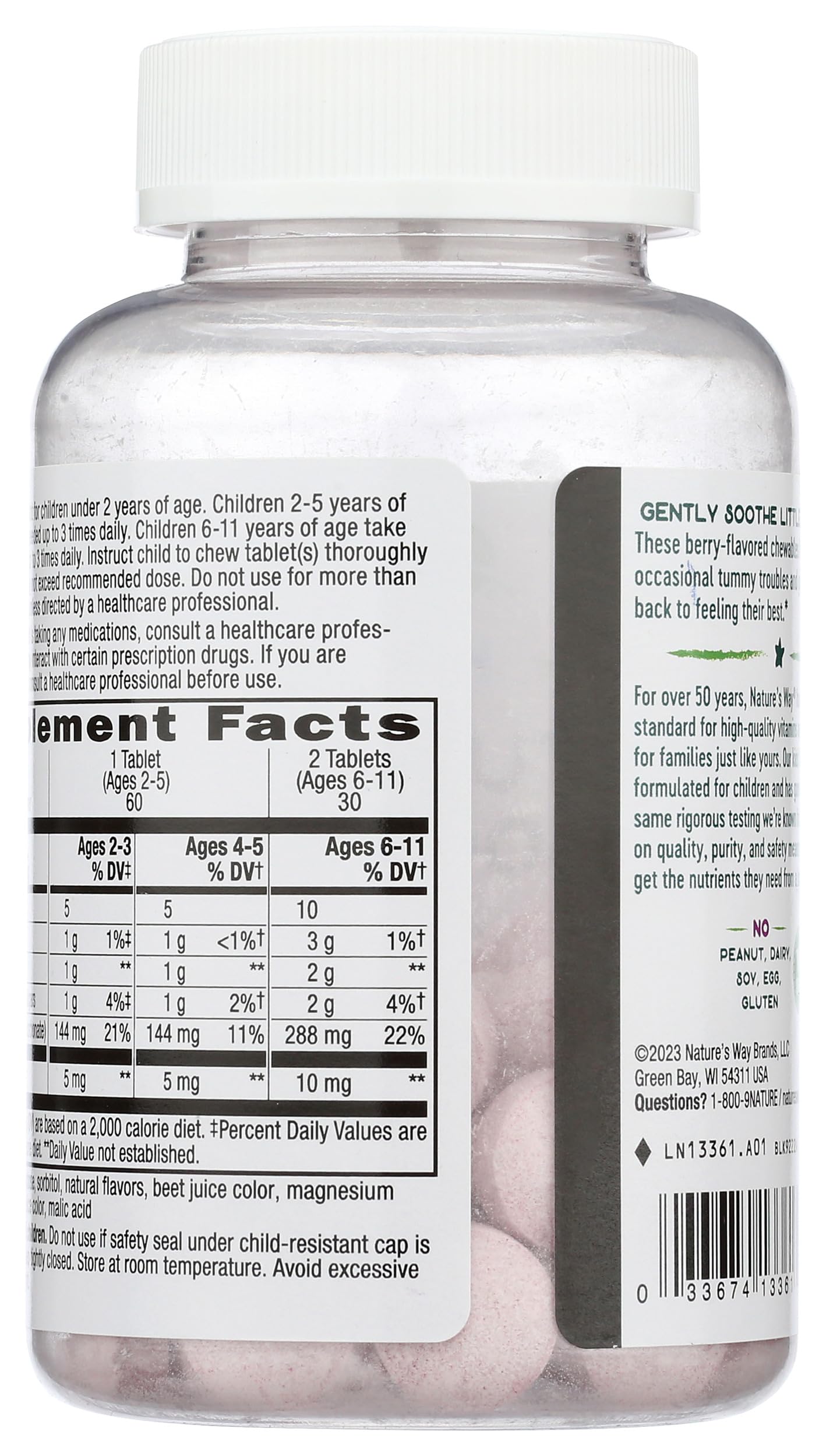 Vegetarian tummy soothe supplements