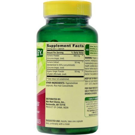 Vegetarian turmeric capsules with ginger boost