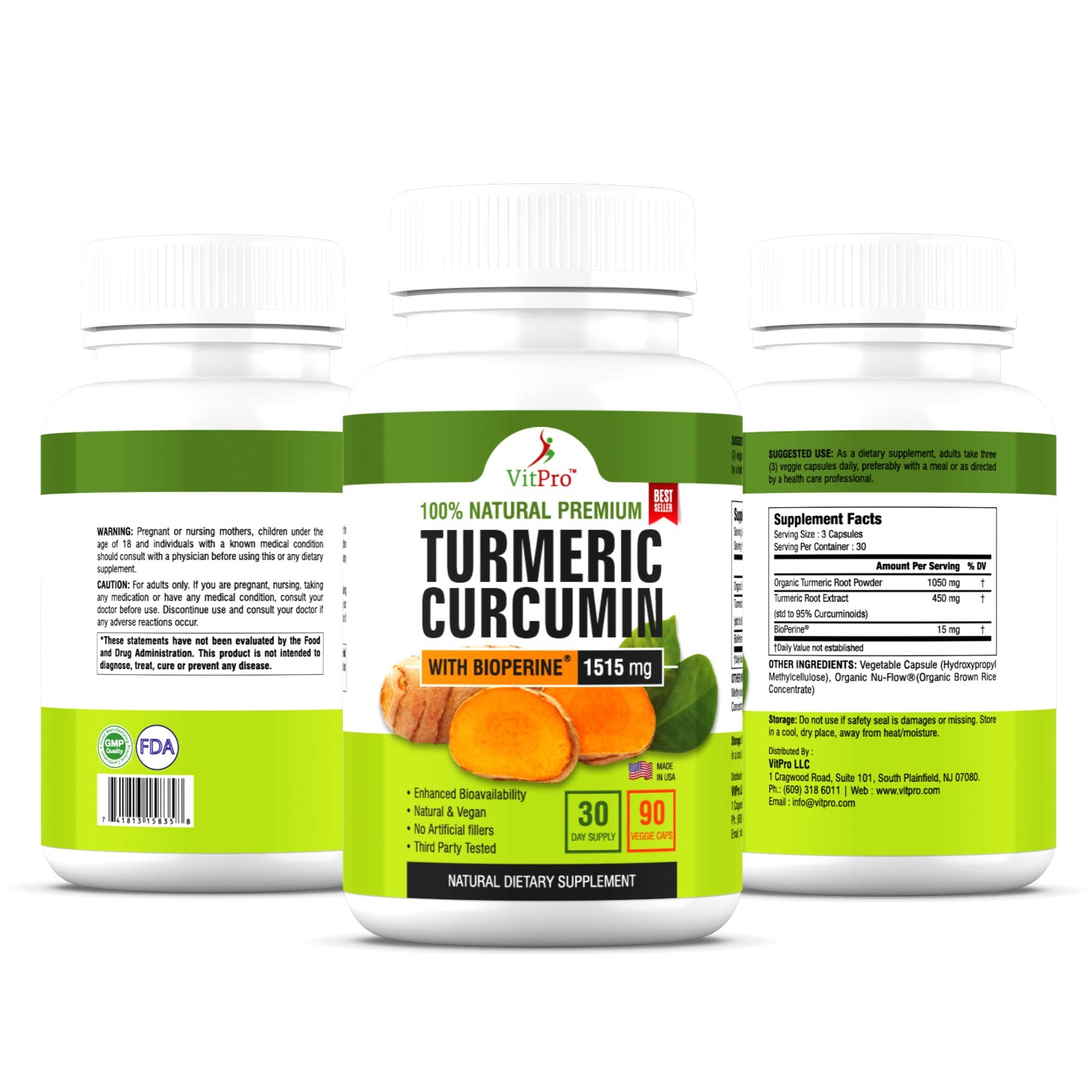 vegetarian turmeric supplement capsules