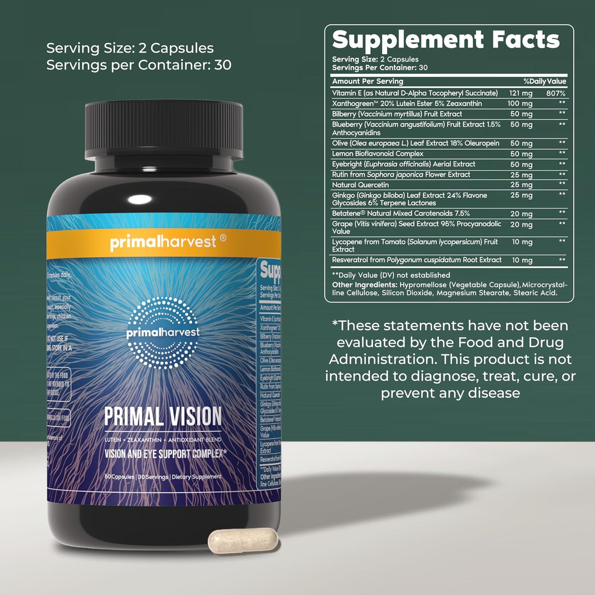 vegetarian vitamin A capsules for eyes