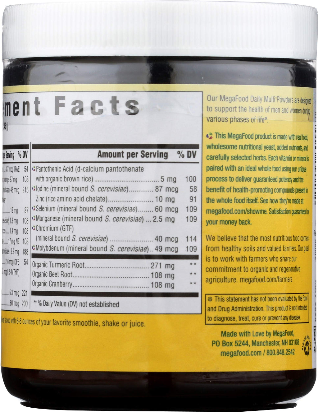 Vegetarian vitamin and mineral powder