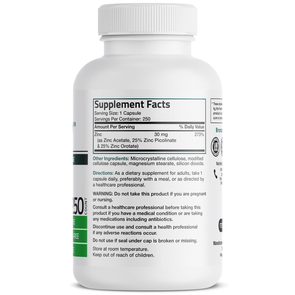 Vegetarian zinc capsules for skin