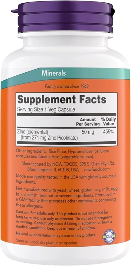 Vegetarian zinc picolinate supplement