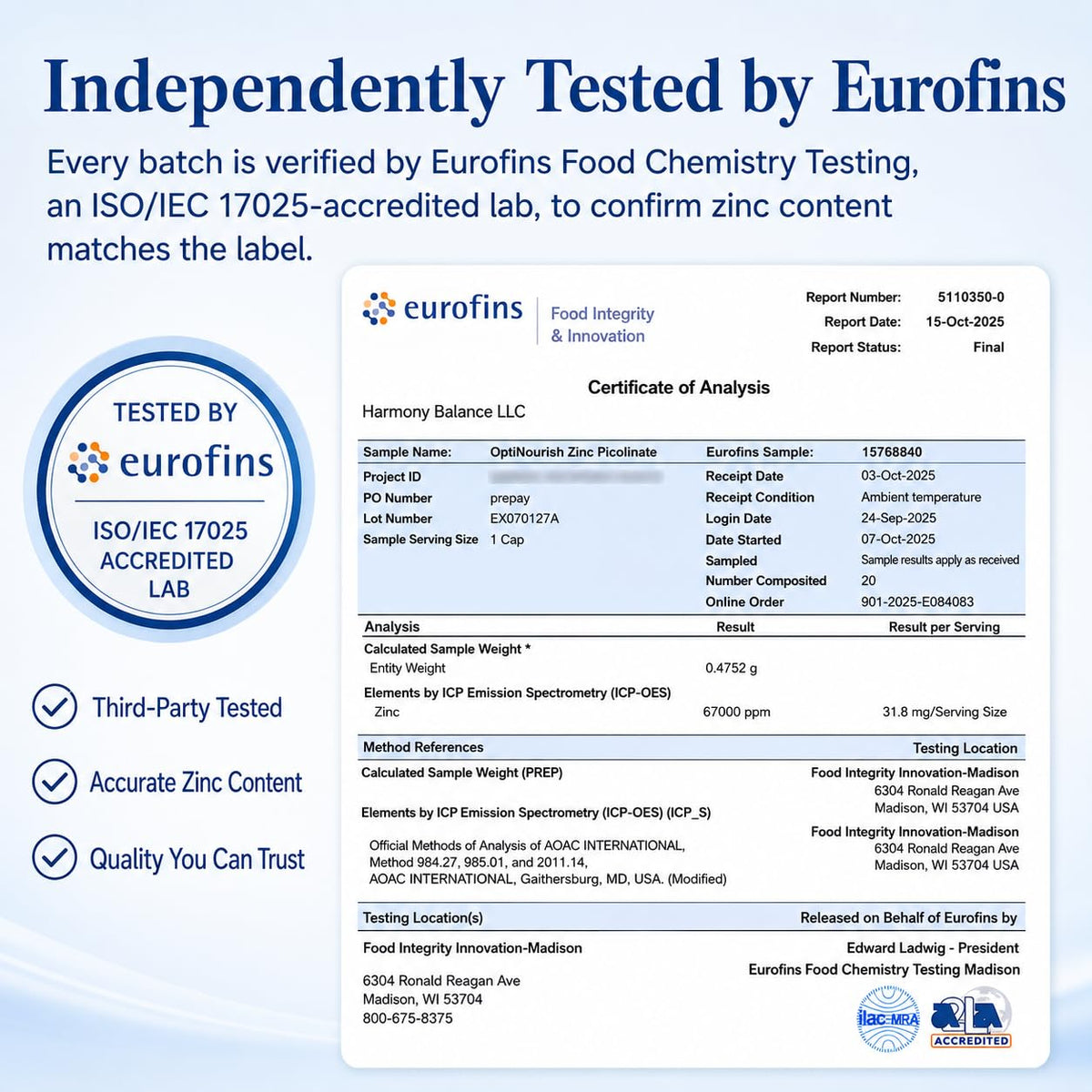 Vegetarian Zinc supplement for vitality