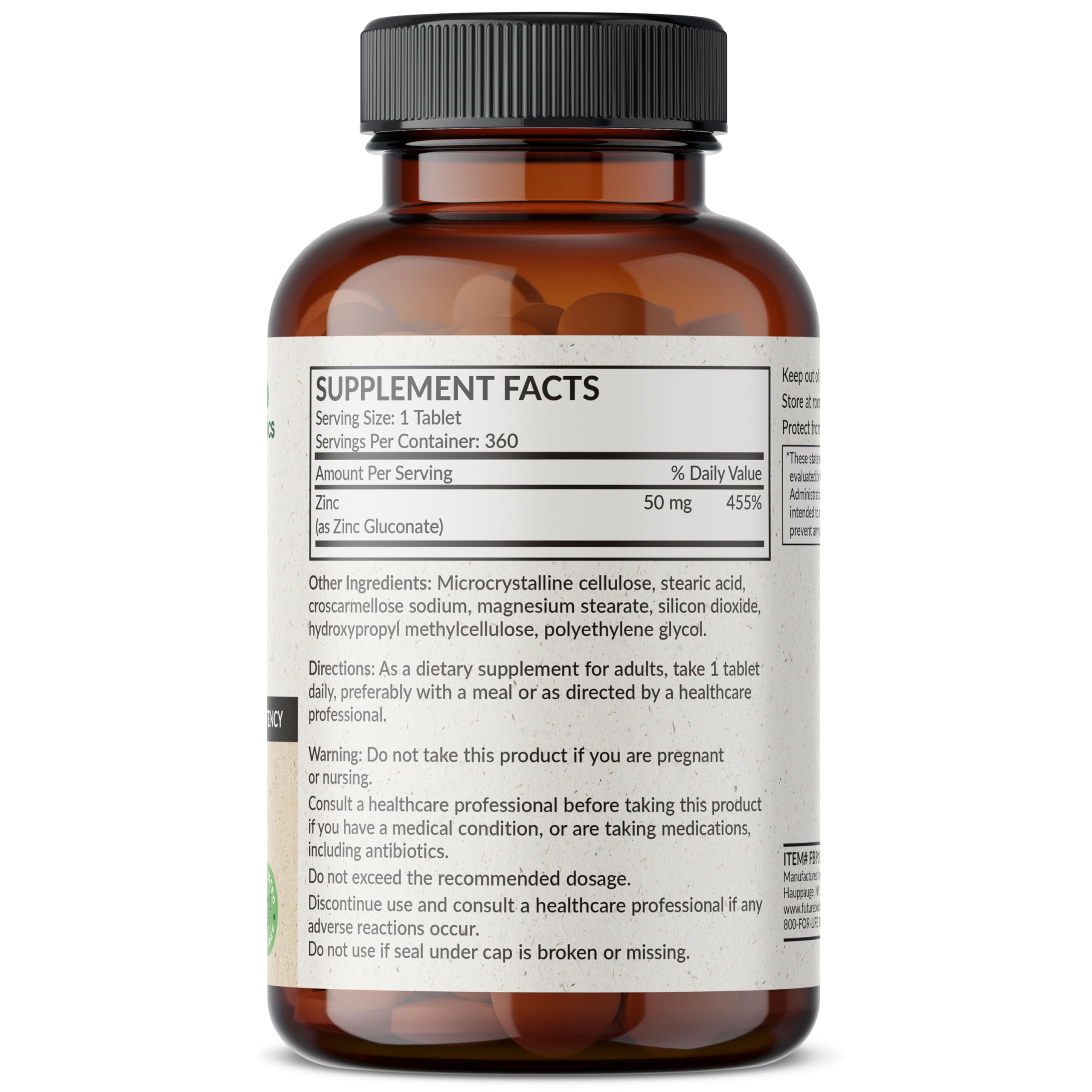 Vegetarian zinc tablets for health