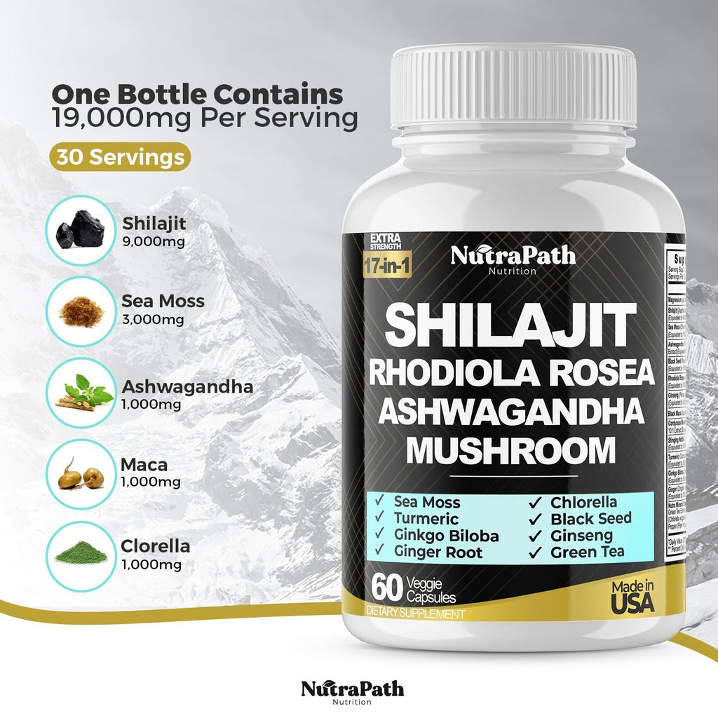 veggie capsules with shilajit and ashwagandha