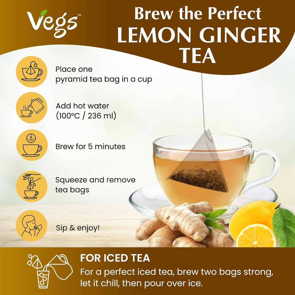VEGS pyramid tea bags convenience