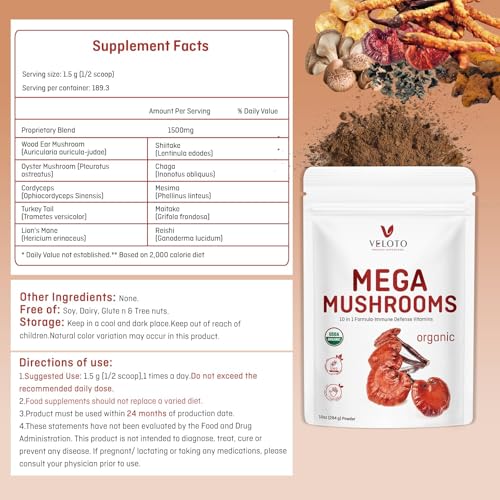 VELOTO mushroom blend for energy boost