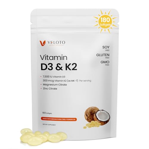 VELOTO Vitamin D3 K2 capsules