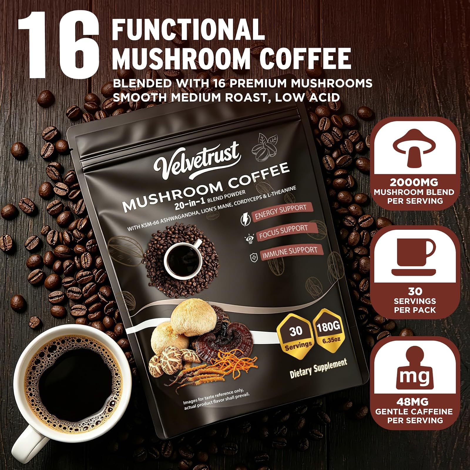 Velvetrust coffee supports immune health