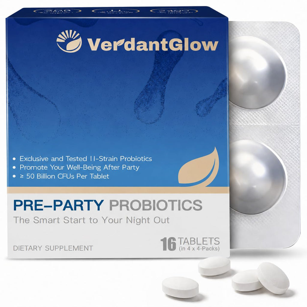VerdantGlow pre-drink probiotic tablets