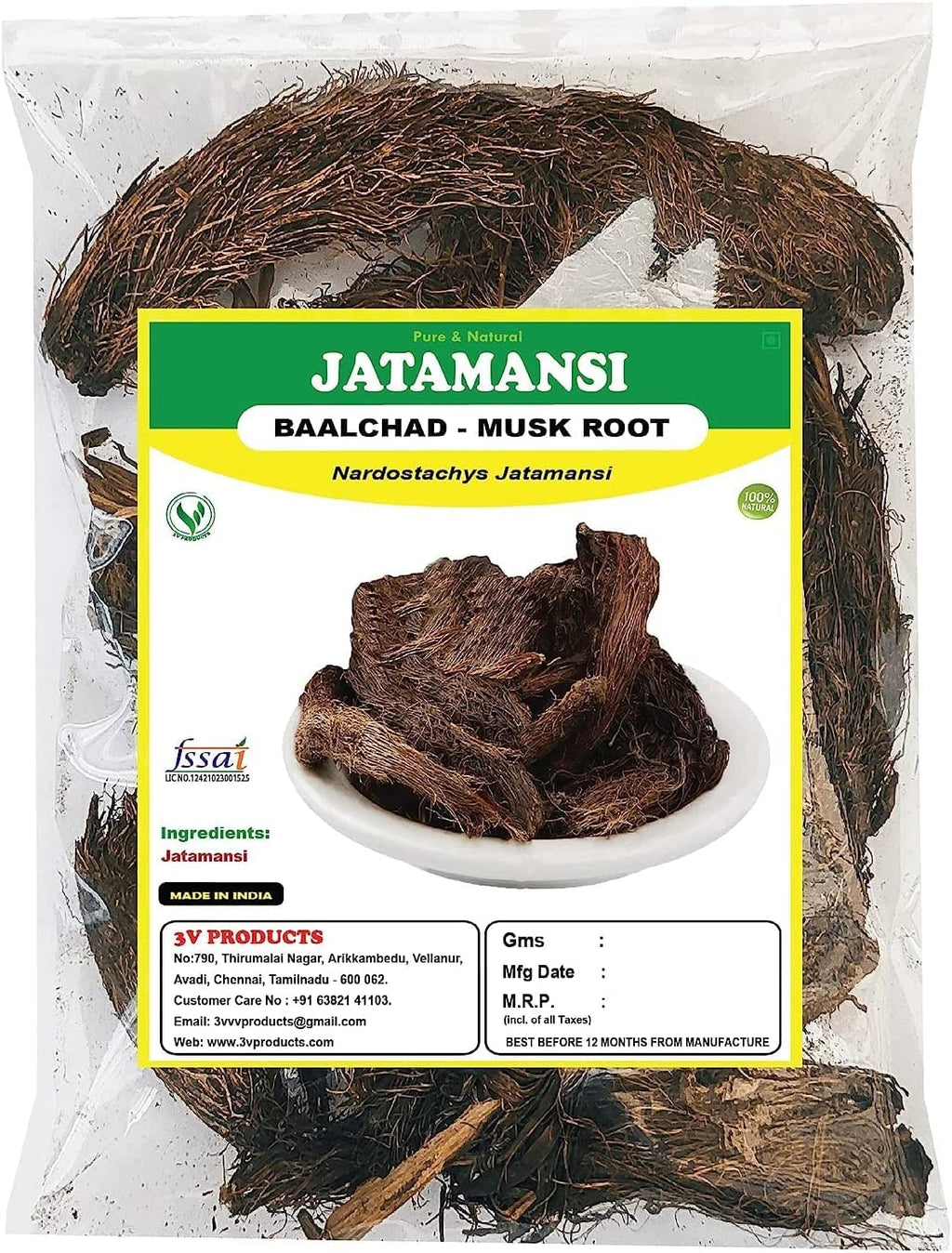 Verem Jatamansi root for herbal remedies