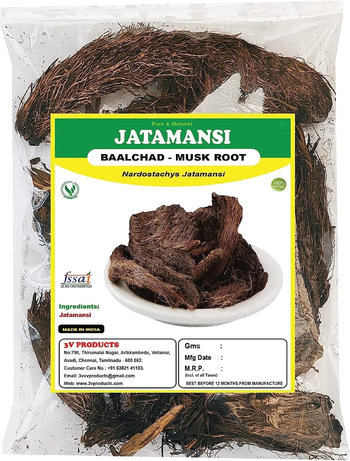 Verem Jatamansi root for herbal remedies