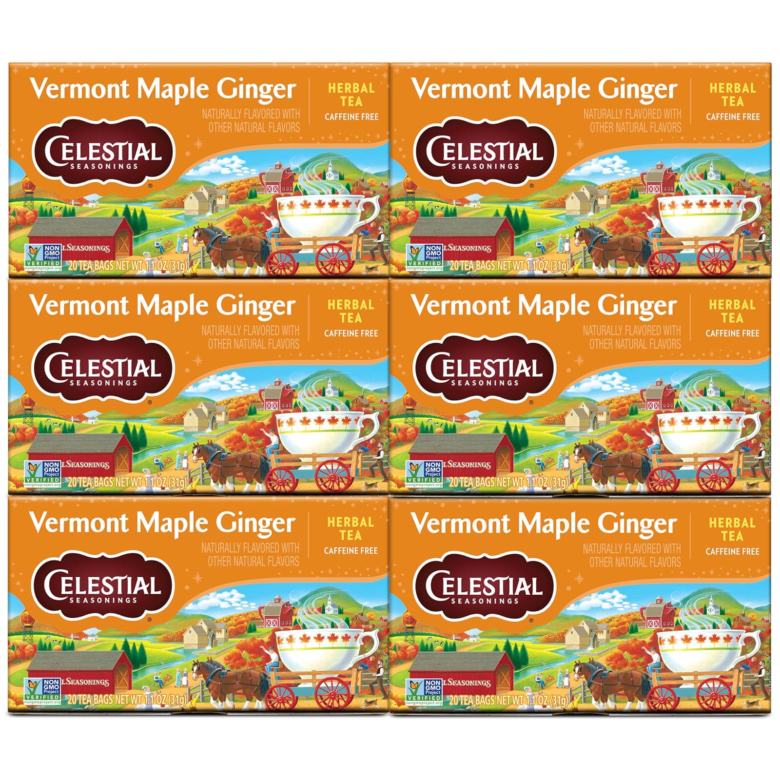Vermont Maple Ginger herbal tea bags