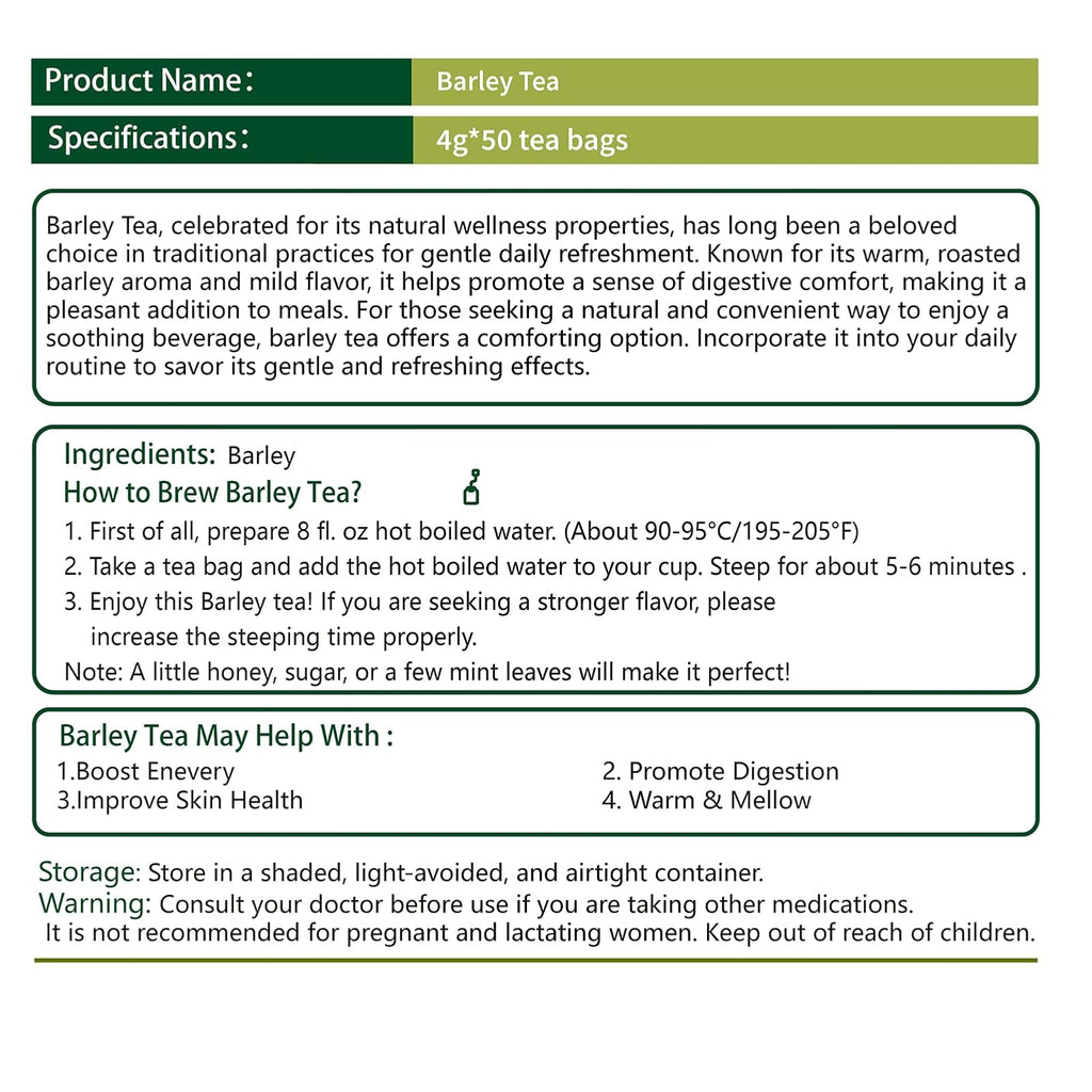 Versatile barley tea for daily use