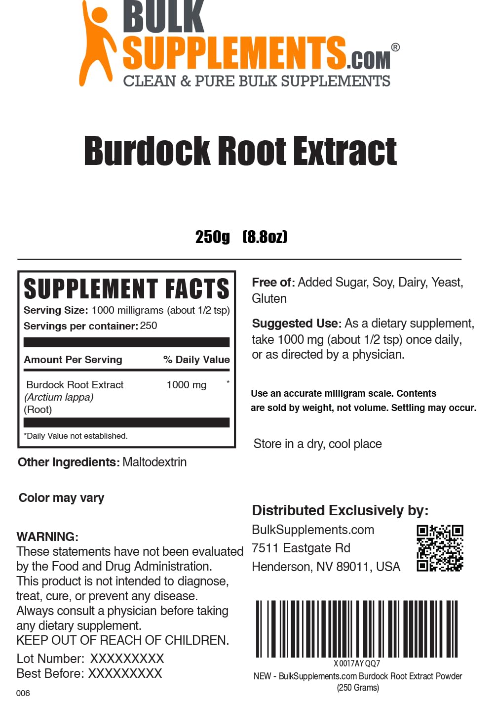 Versatile burdock root for recipes