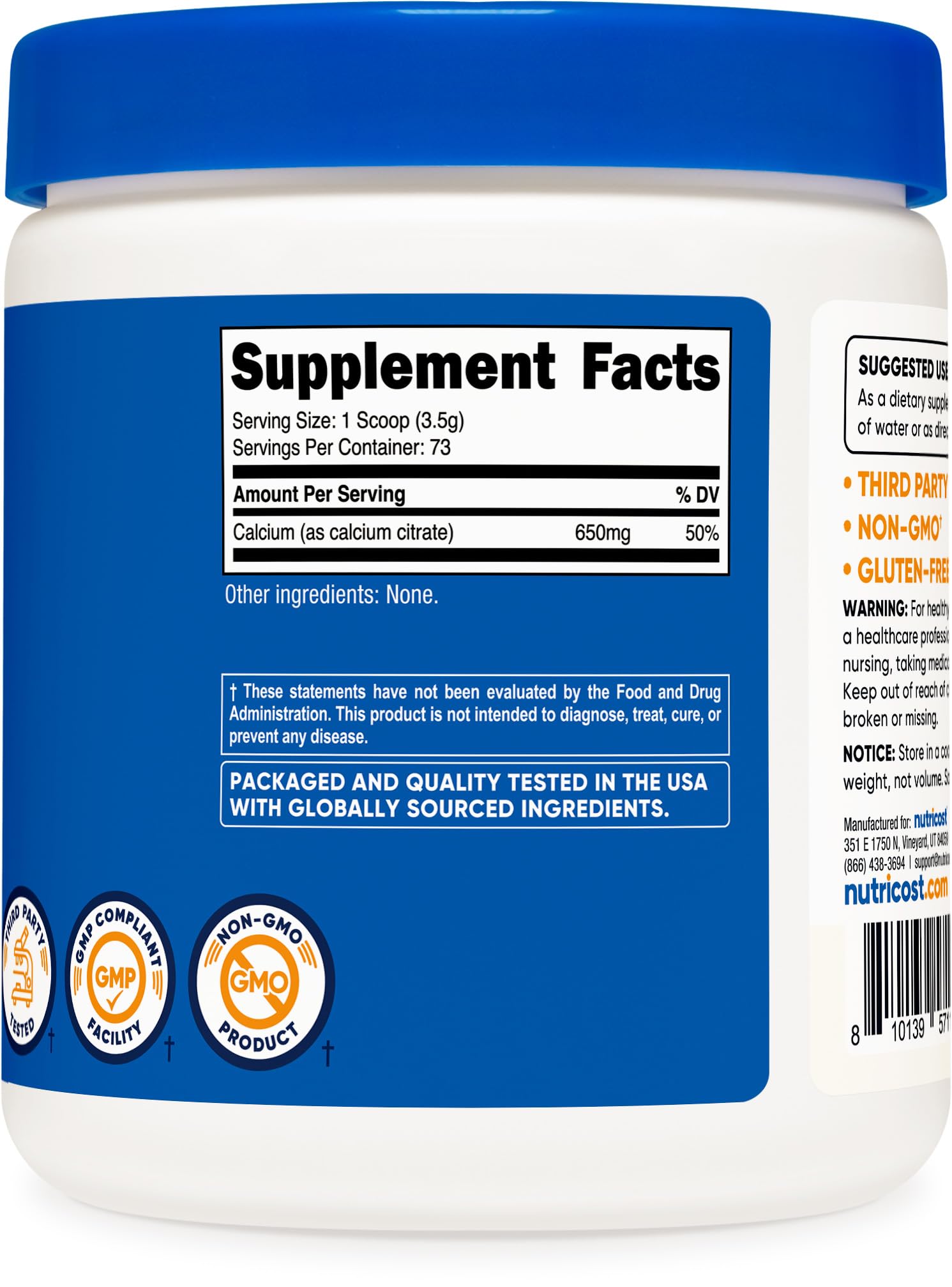 Versatile calcium supplement for smoothies