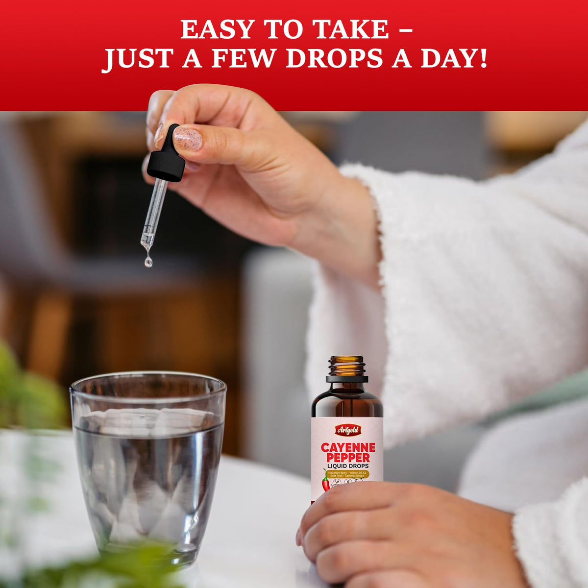 Versatile cayenne drops for beverages
