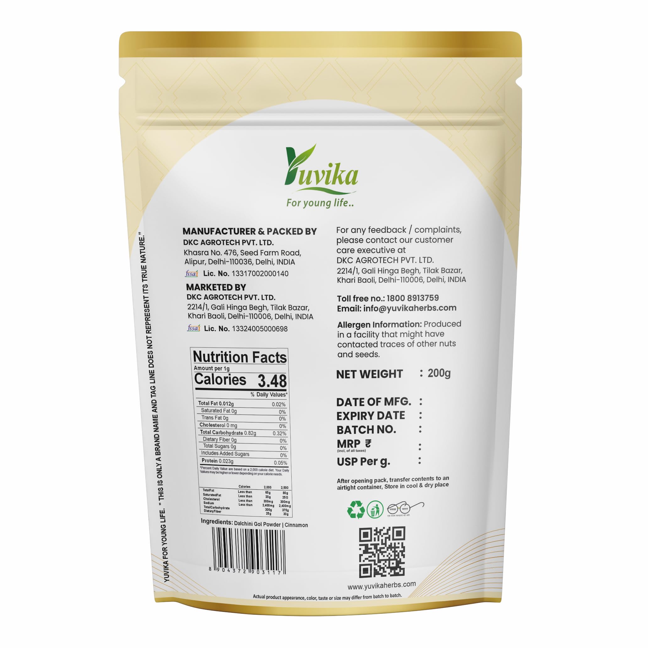 Versatile cinnamon powder for desserts