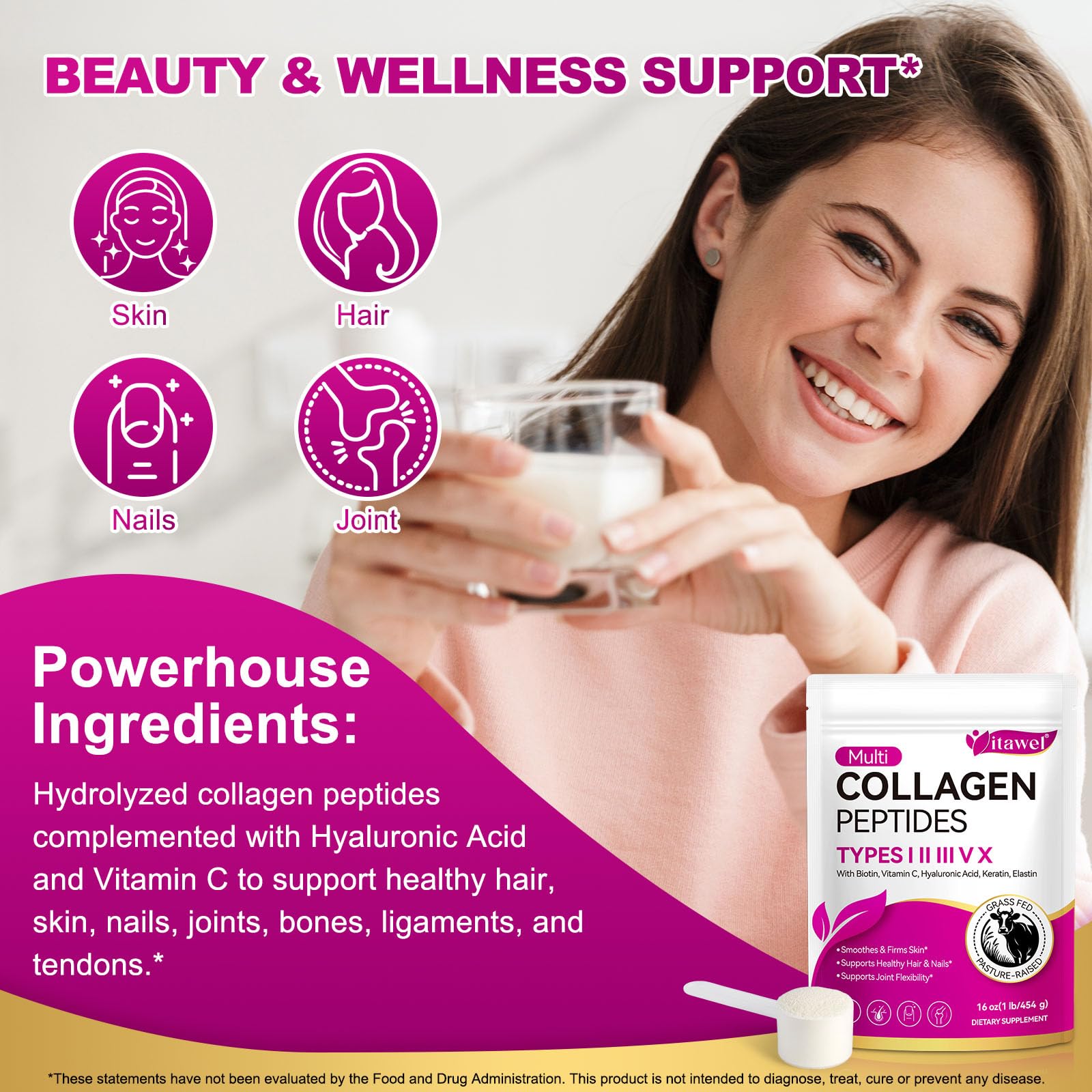 Versatile collagen powder for smoothies