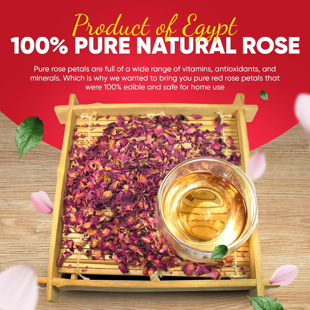 Versatile dried rose petals for tea recipes