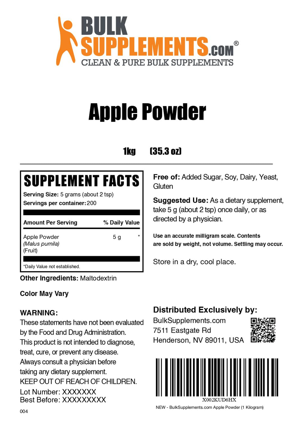 versatile fiber source apple powder