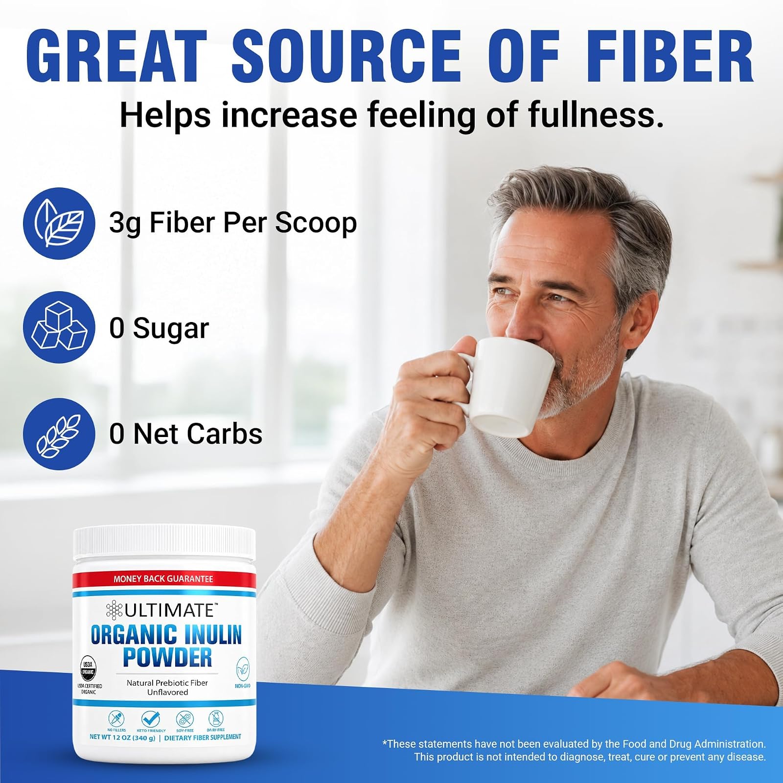 Versatile inulin powder for recipes