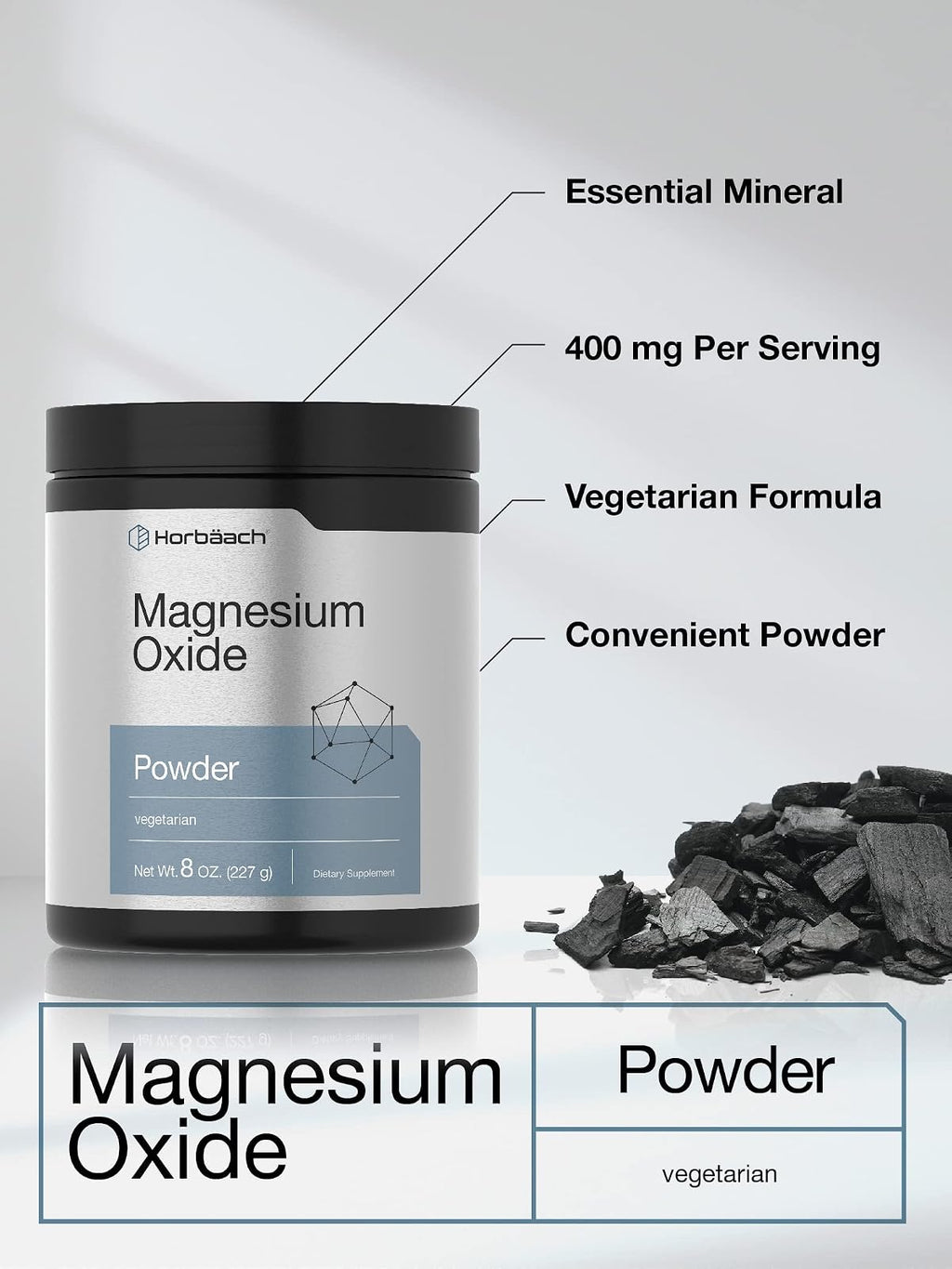 Versatile magnesium oxide supplement powder