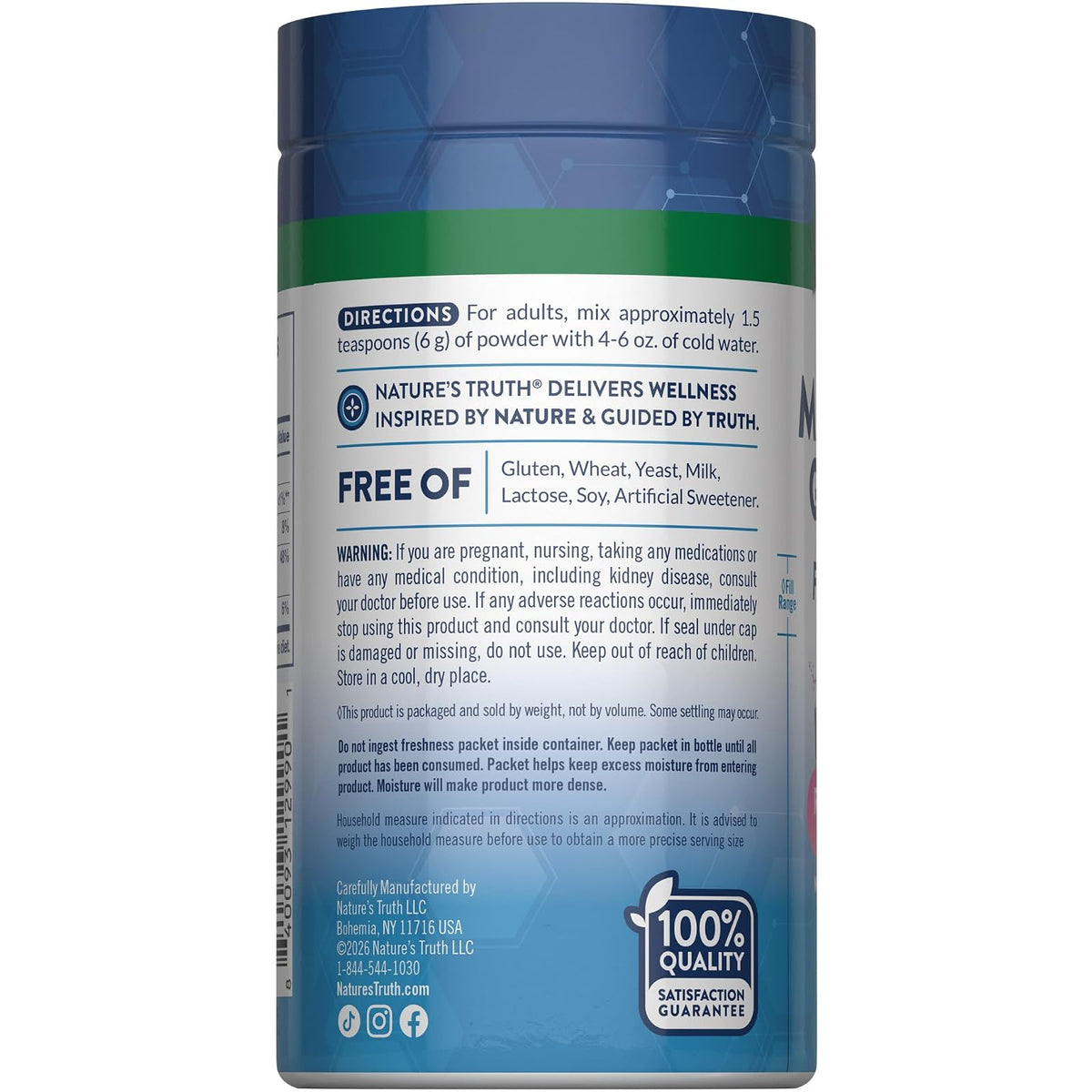 Versatile magnesium powder for smoothies