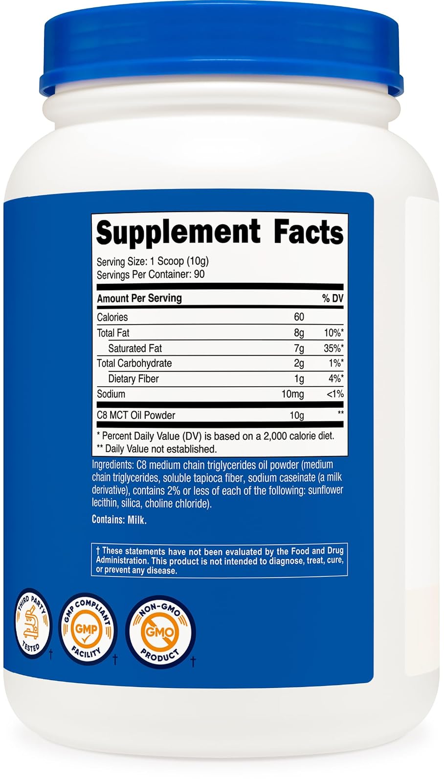 Versatile MCT oil powder for smoothies