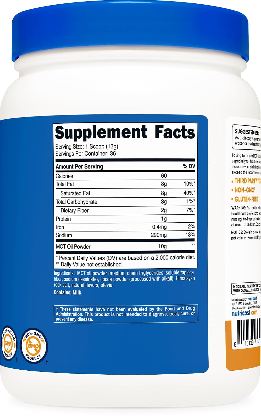 Versatile MCT oil powder supplement