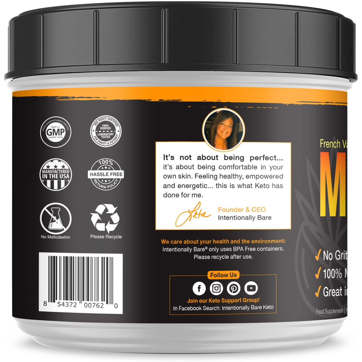 Versatile MCT oil powder supplement