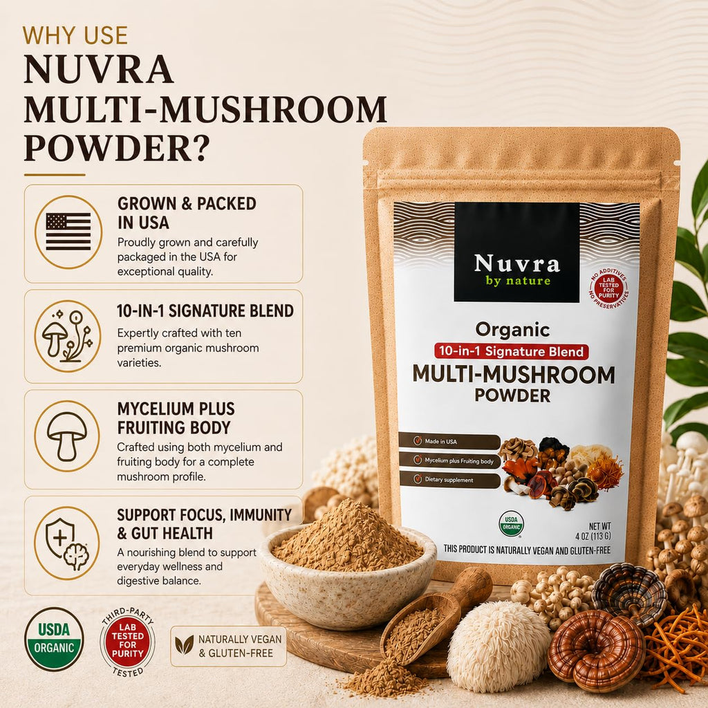 Versatile mushroom powder for smoothies