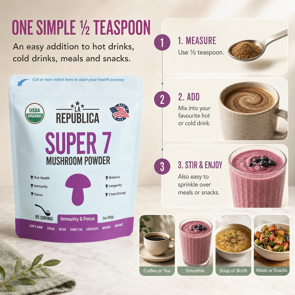 versatile mushroom powder for smoothies