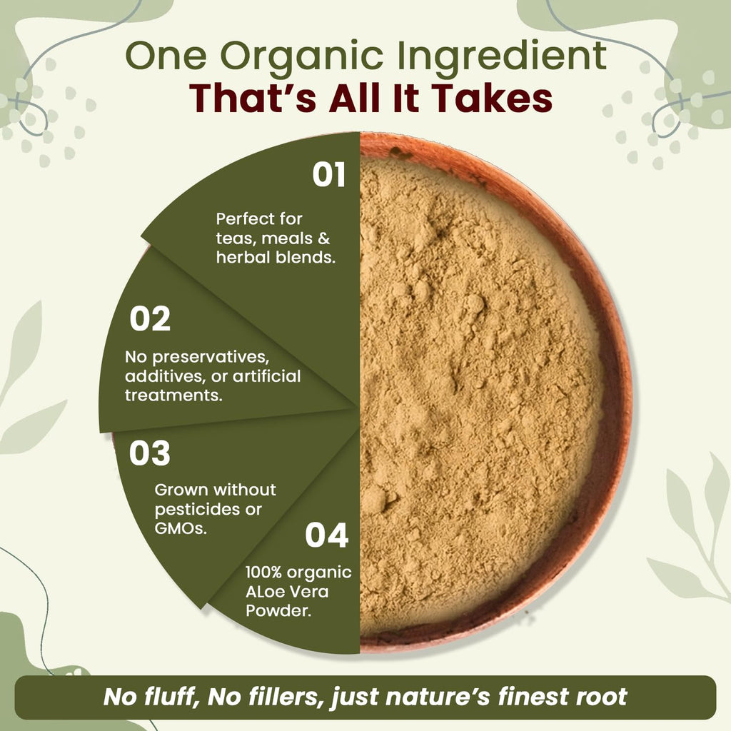 Versatile organic aloe vera powder