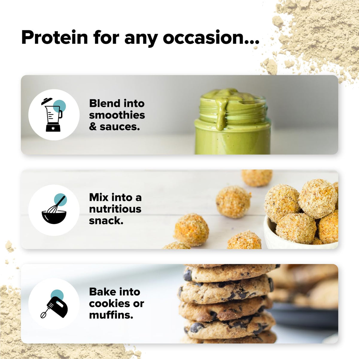 Versatile protein powder for smoothies