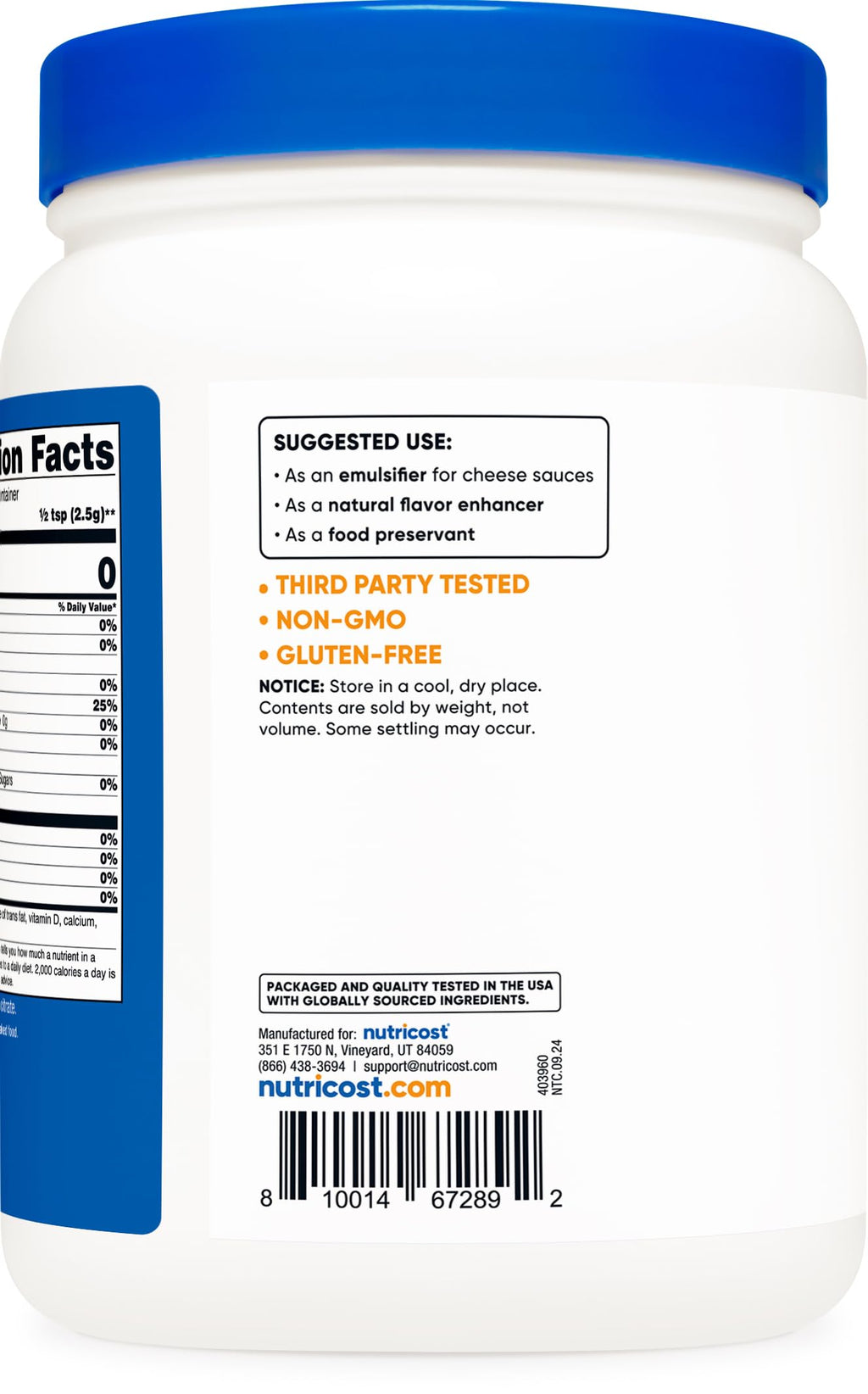 Versatile sodium citrate for culinary use