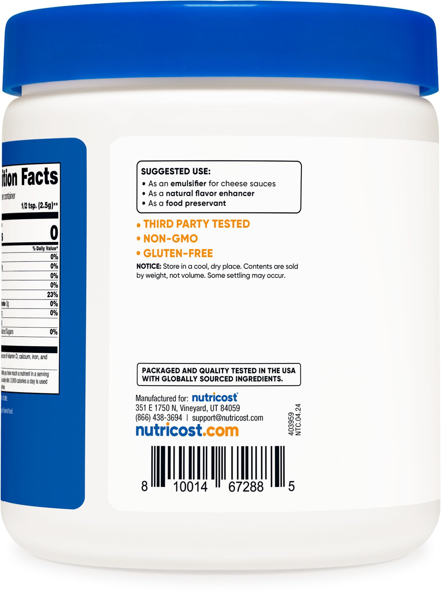Versatile sodium citrate for recipes