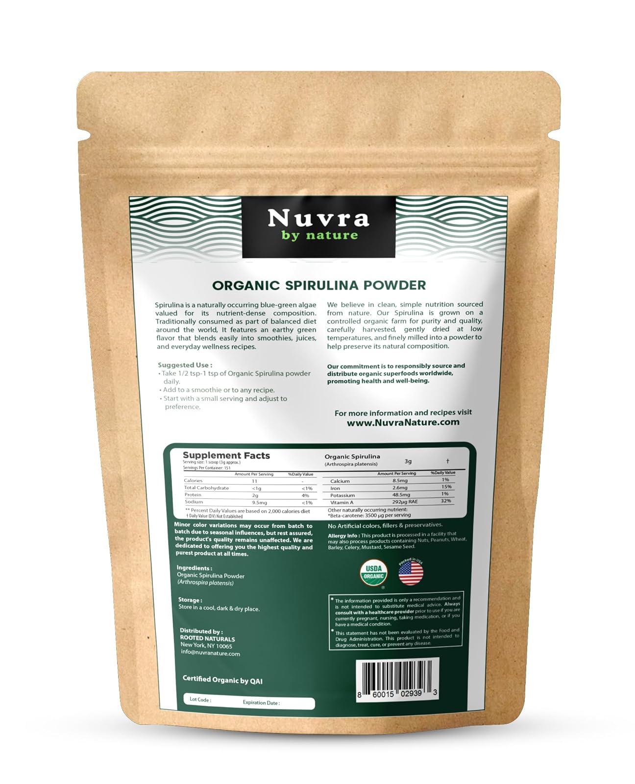 Versatile spirulina for baking recipes